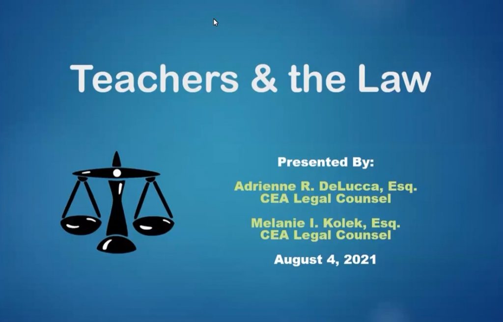 Watch CEA Legal Team Webinar, Teachers & the Law – Connecticut ...